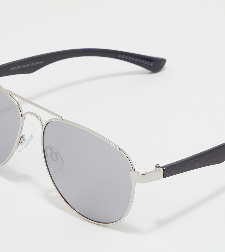 Buy Aeropostale Aero Full Rim Soft Aviator Sunglasses In Silver ...