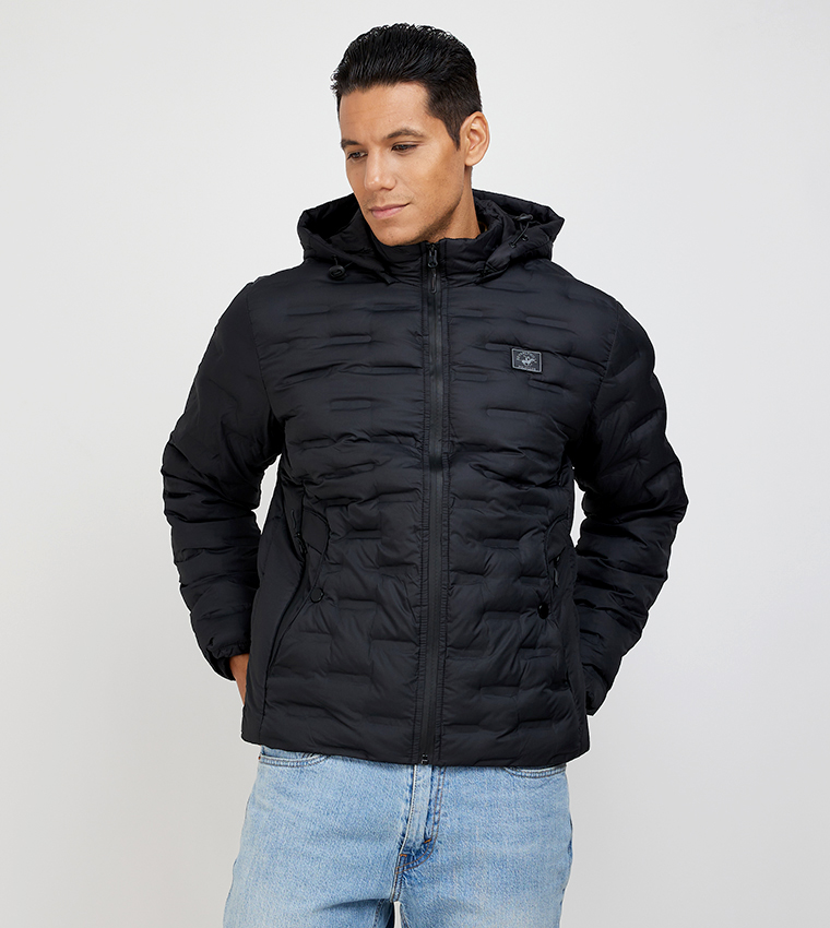 Buy Beverly Hills Polo Club Quilted Long Sleeves Jacket In Black ...