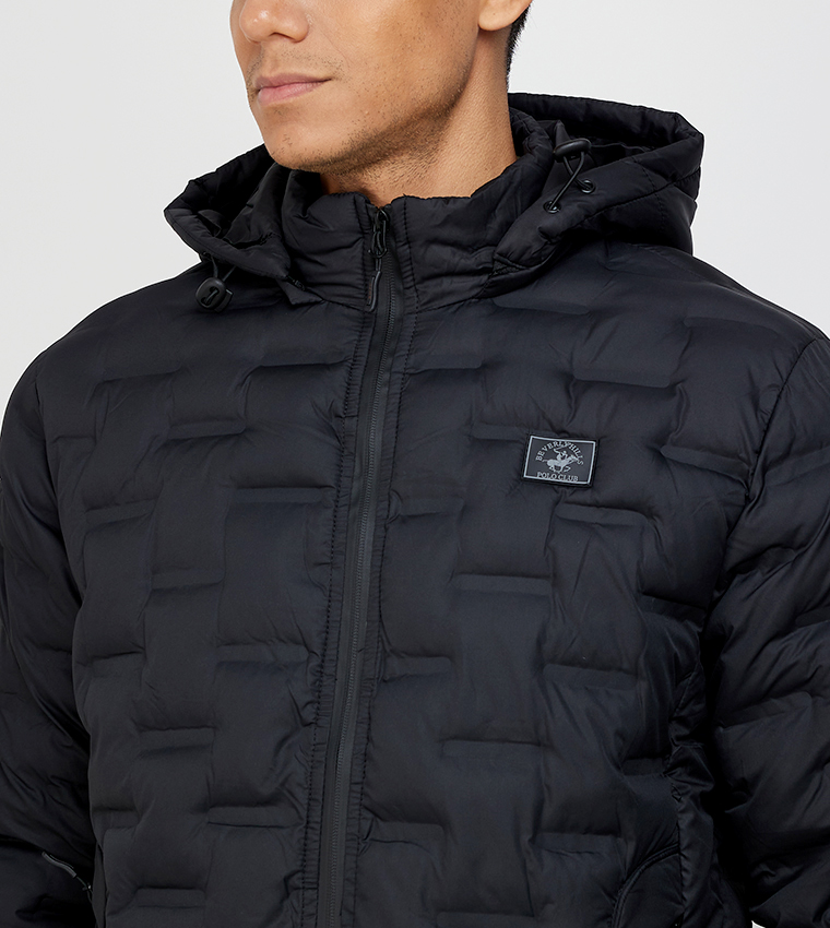 Buy Beverly Hills Polo Club Quilted Long Sleeves Jacket In Black ...