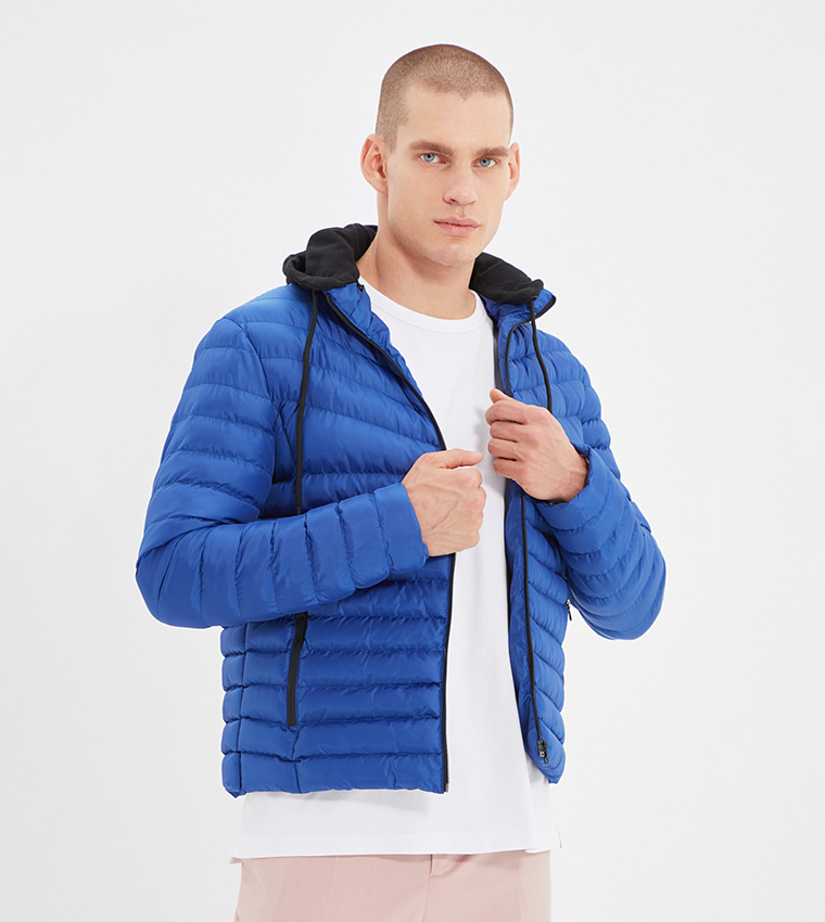 Buy Trendyol Regular Fit Basic Jacket In Blue | 6thStreet Saudi Arabia