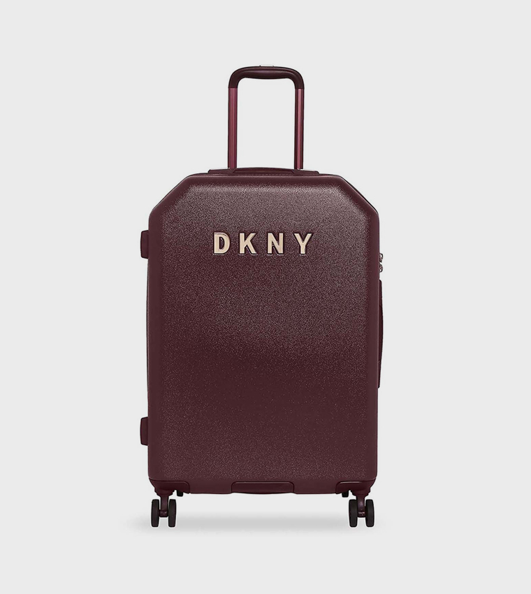 Buy Dkny ALLURE Logo Detail Hardshell Trolley Bag In Burgundy ...