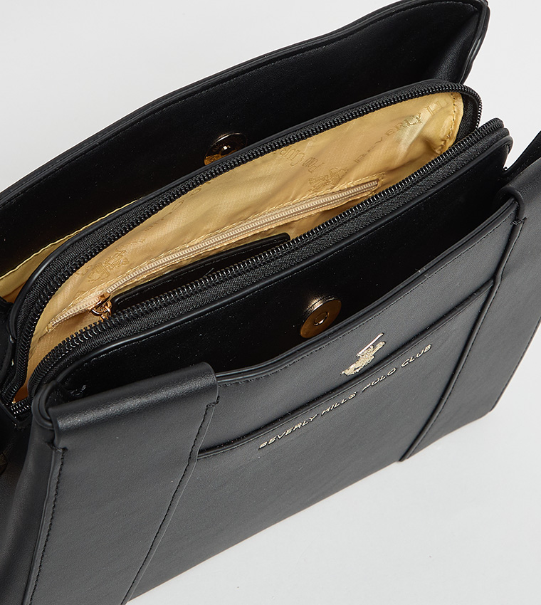Buy Beverly Hills Polo Club Logo Detail Crossbody Bag In Black ...