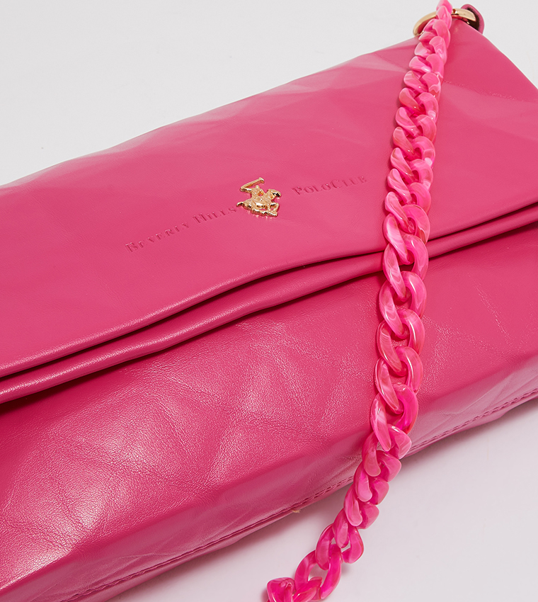 Buy Beverly Hills Polo Club Solid Flap Cross Body Bag In Pink ...