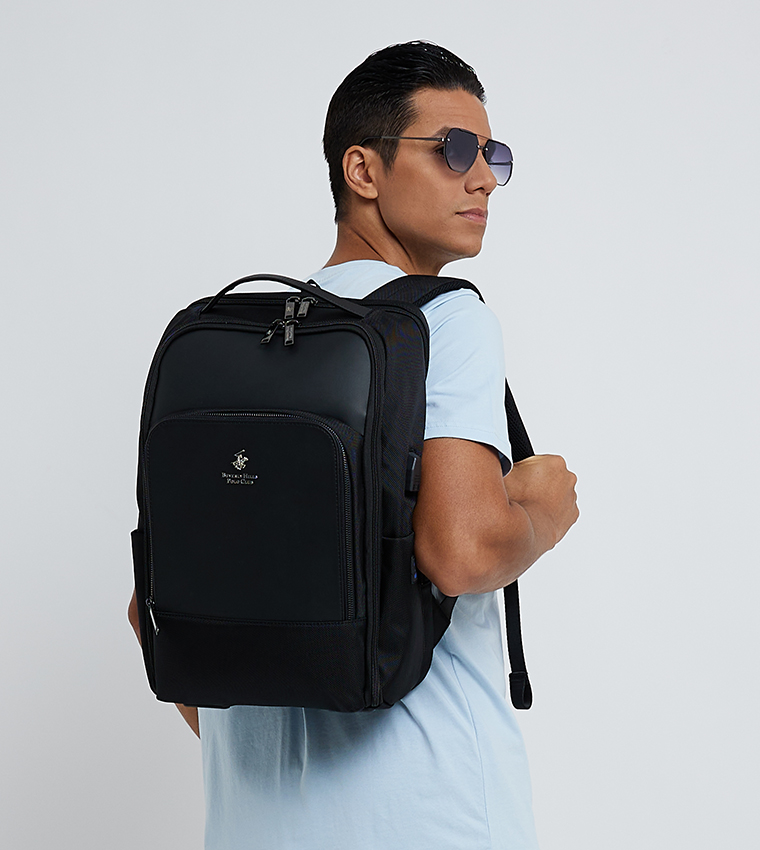 Buy Beverly Hills Polo Club Logo Detail Backpack In Black | 6thStreet UAE