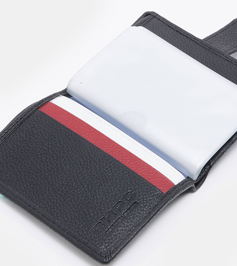 Buy Beverly Hills Polo Club Textured Bi Fold Card Holder In Black ...