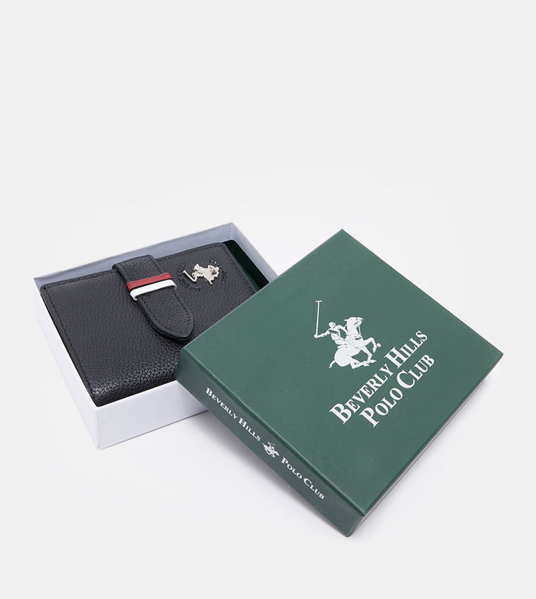 Buy Beverly Hills Polo Club Textured Bi Fold Card Holder In Black ...