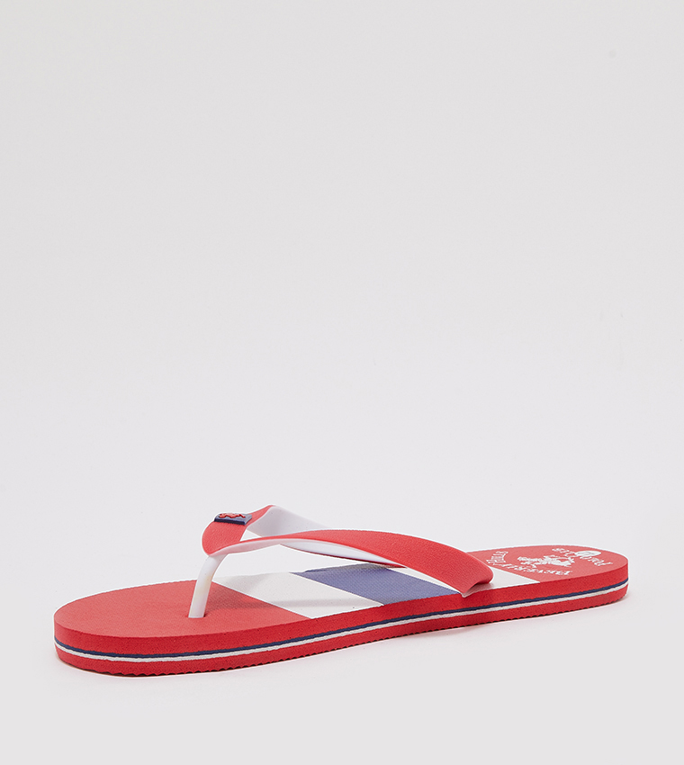 Buy Beverly Hills Polo Club Color Blocked Logo Printed Flip Flop In Red ...