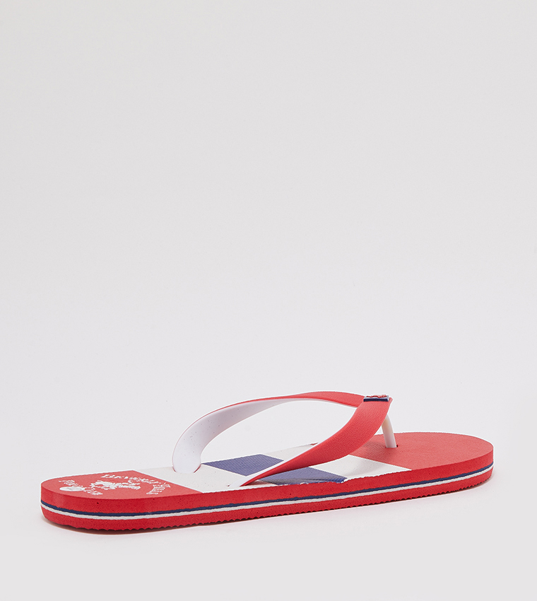 Buy Beverly Hills Polo Club Color Blocked Logo Printed Flip Flop In Red ...
