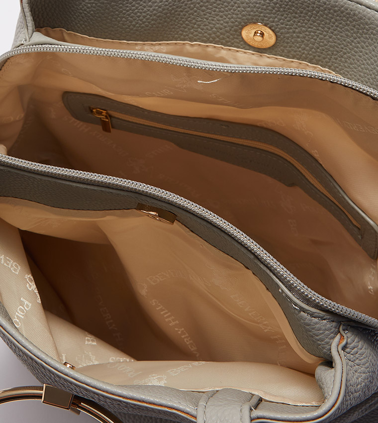 Buy Beverly Hills Polo Club Zip Closure Backpack In Grey | 6thStreet Qatar