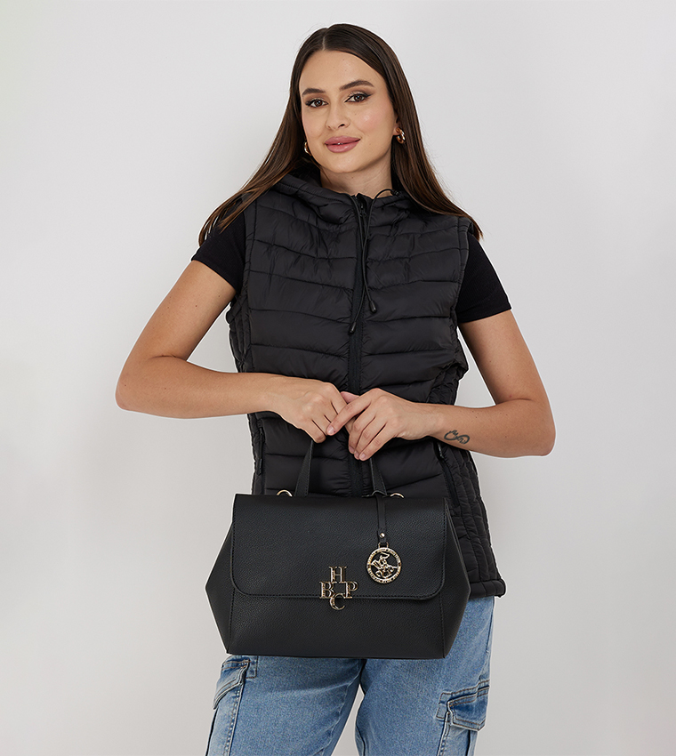 Buy Beverly Hills Polo Club Logo Detail Top Handle Bag With Sling In ...