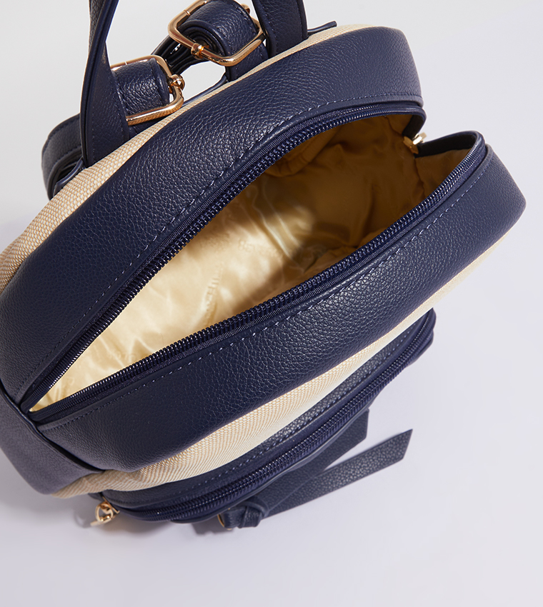 Buy Beverly Hills Polo Club Color Block Zip Around Backpack In Navy ...