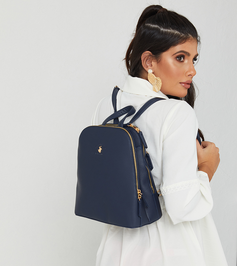 Buy Beverly Hills Polo Club Backpack Blue In Blue | 6thStreet Qatar
