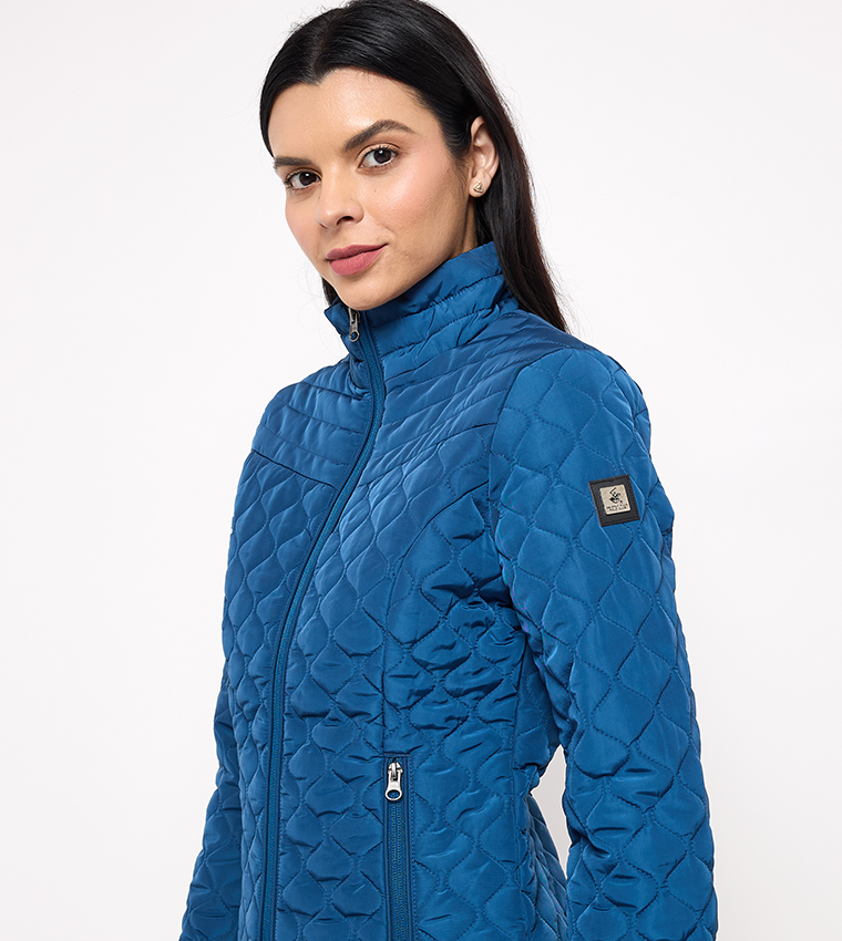 Buy Beverly Hills Polo Club Quilted Long Sleeves Jacket In Blue ...