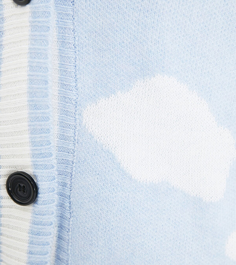 Buy Trendyol Cloud Jacquard Long Knitwear Cardigan In Blue | 6thStreet ...