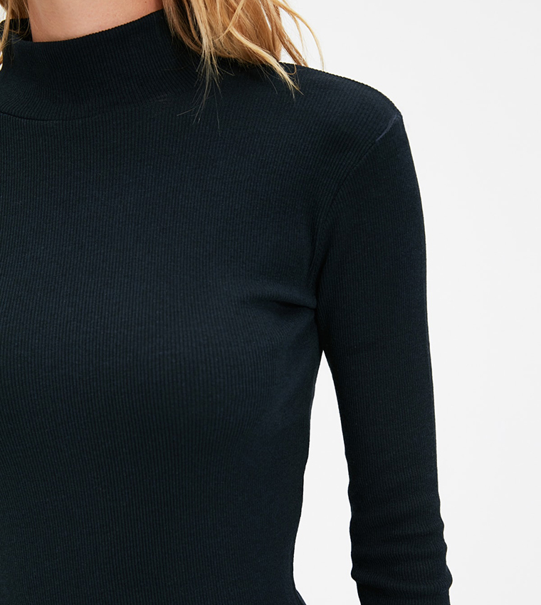 Buy Trendyol Turtleneck Blouse In Black | 6thStreet Kuwait