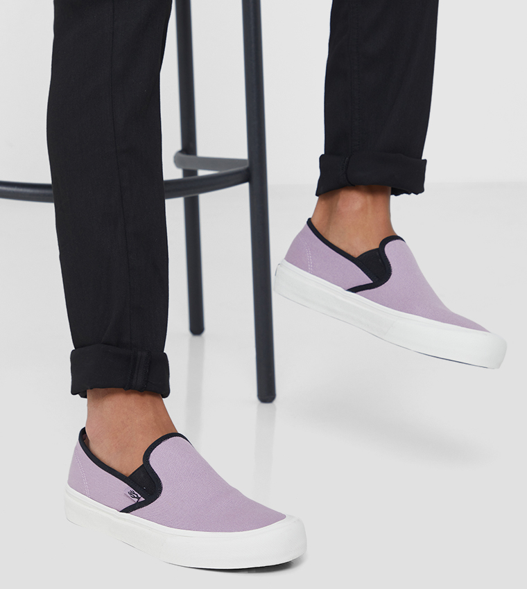 Buy Straye Lenox Vulcanized Shoe Lavender Black Cream In Purple ...