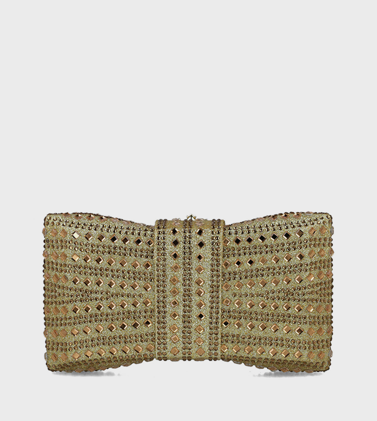 Buy Menbur TACIO Embellished Clutch Bag In Gold | 6thStreet Oman