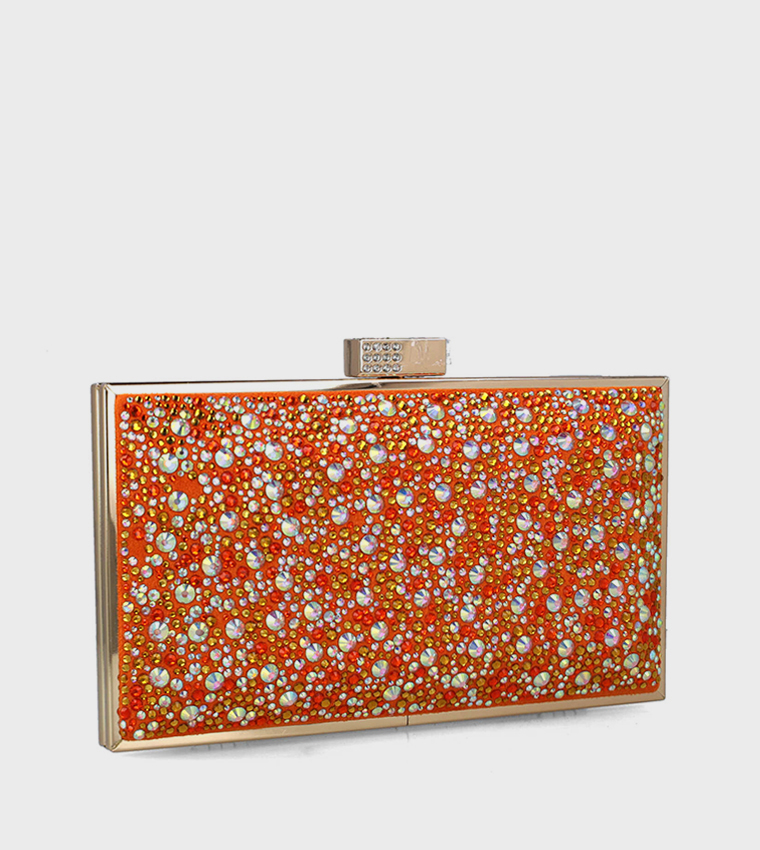 Buy Menbur VESTALES Embellished Clutch Bag In Orange | 6thStreet Qatar