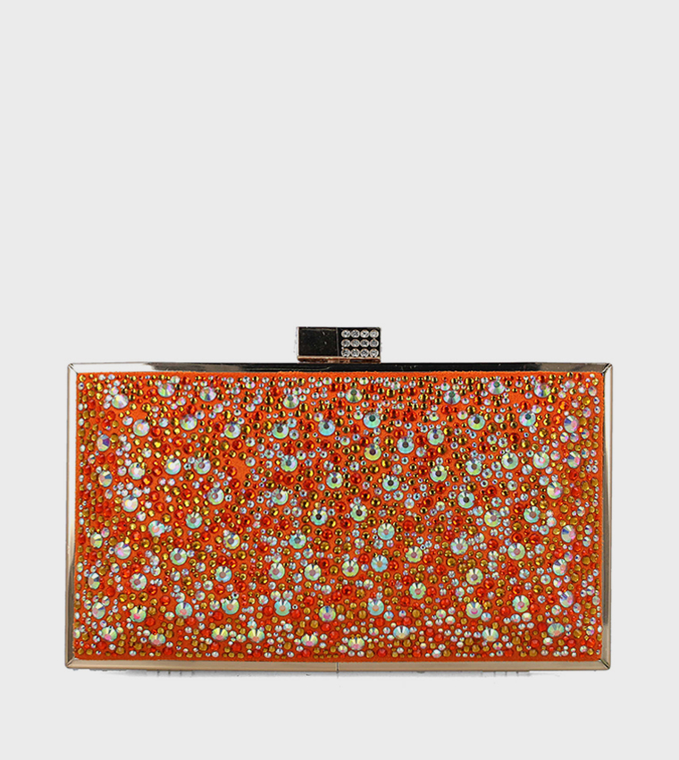 Buy Menbur VESTALES Embellished Clutch Bag In Orange | 6thStreet Qatar