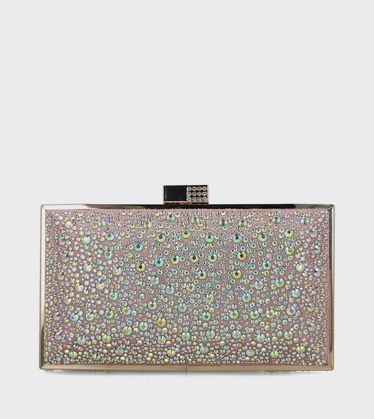 Buy Menbur VESTALES Embellished Clutch Bag In Nude | 6thStreet Qatar