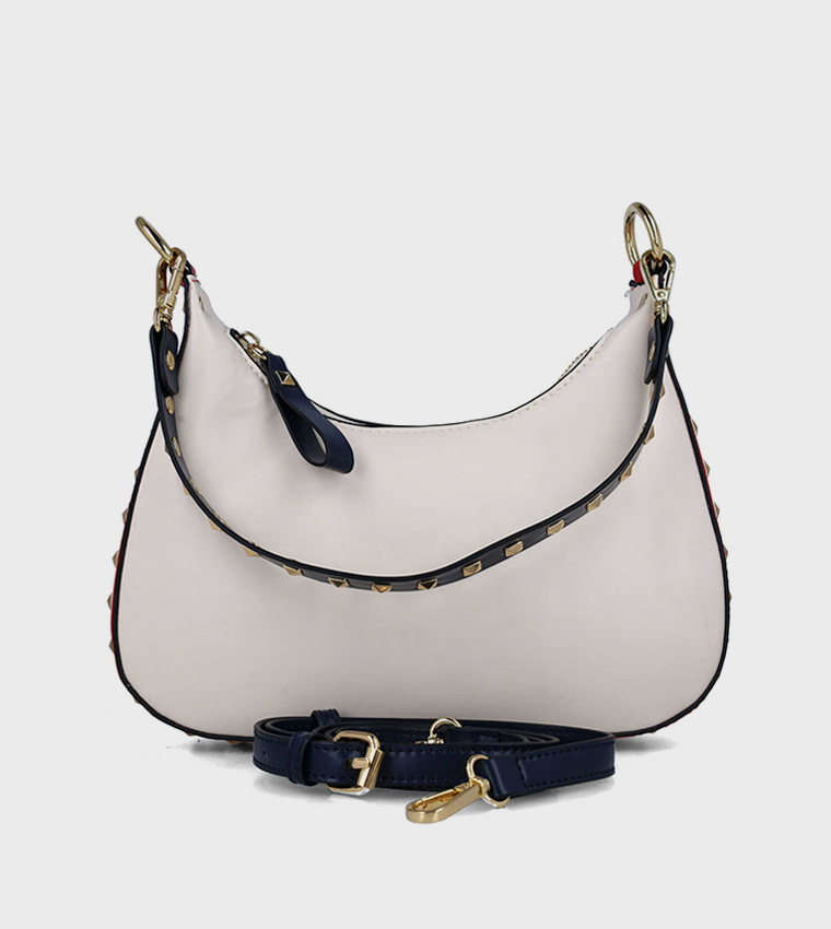 Buy Menbur PIETAS Logo Detail Hobo Bag With Sling In Navy | 6thStreet UAE