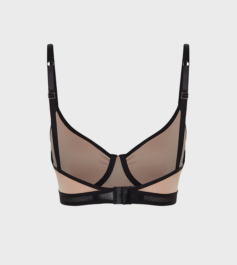 Buy Trendyol Contrast Trim Bra In Beige | 6thStreet Saudi Arabia