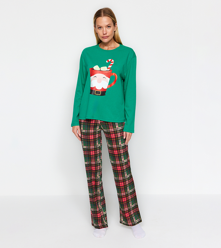 Buy Trendyol Christmas Theme Pajama Set In Multiple Colors | 6thStreet UAE