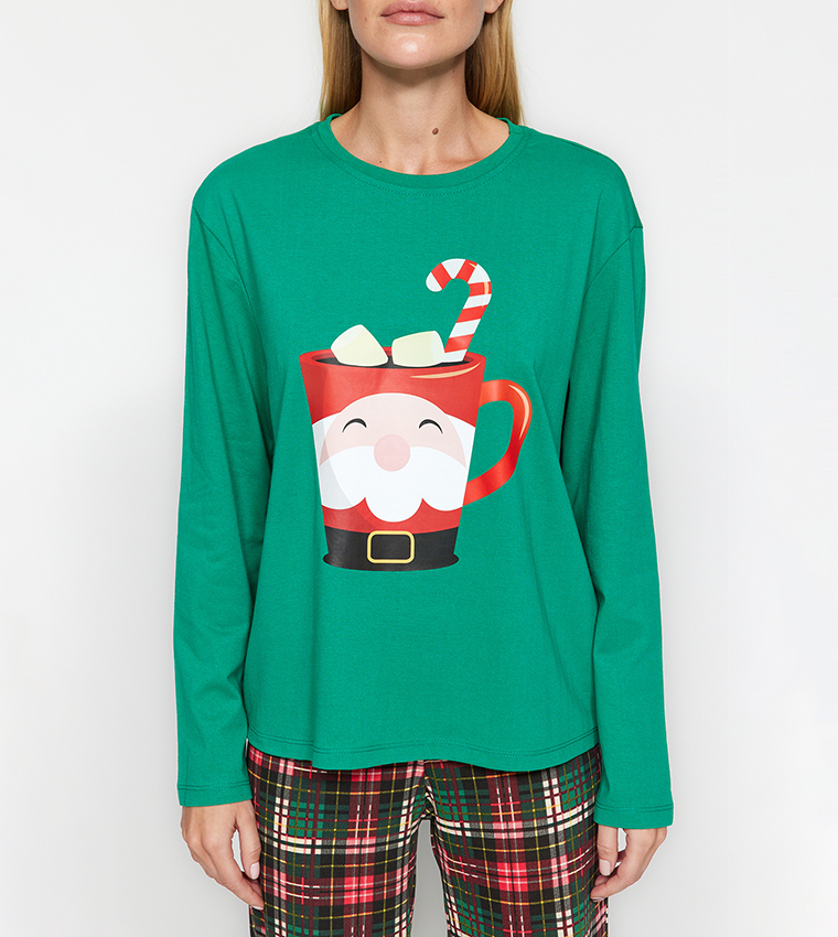Buy Trendyol Christmas Theme Pajama Set In Multiple Colors | 6thStreet UAE