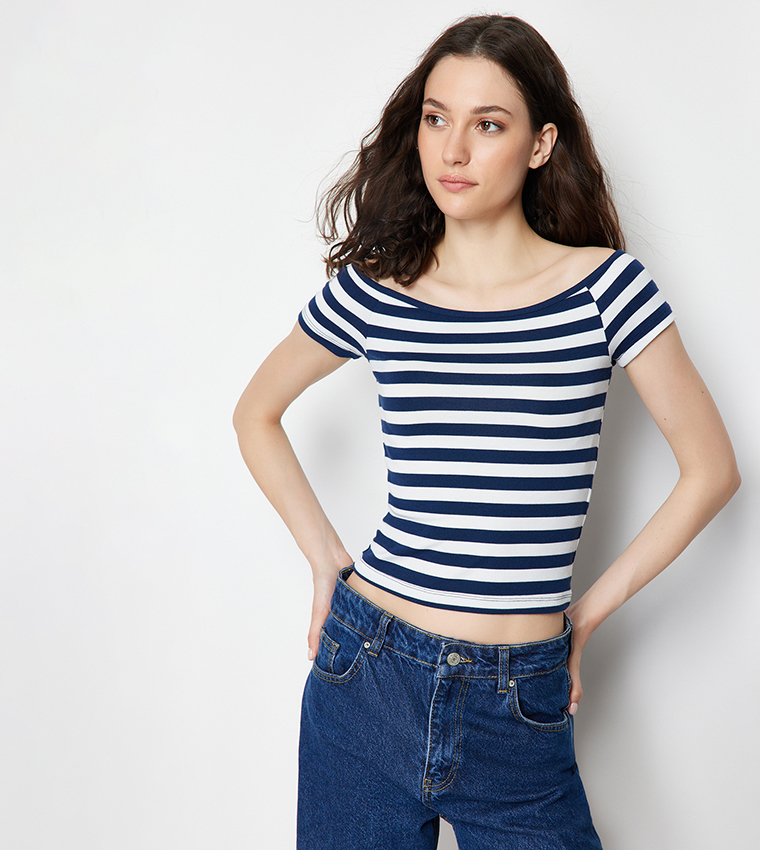 Buy Trendyol Pack Of 2 Striped Crop Tops In Multiple Colors | 6thStreet ...