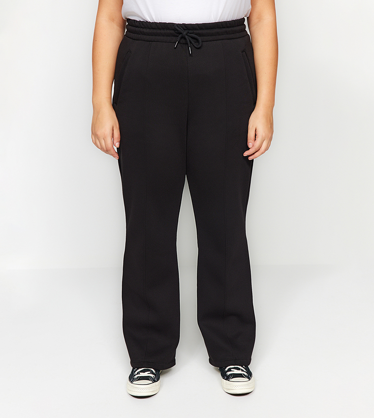 Buy Trendyol Knitted Drawstring Waist Sweatpants In Black | 6thStreet ...