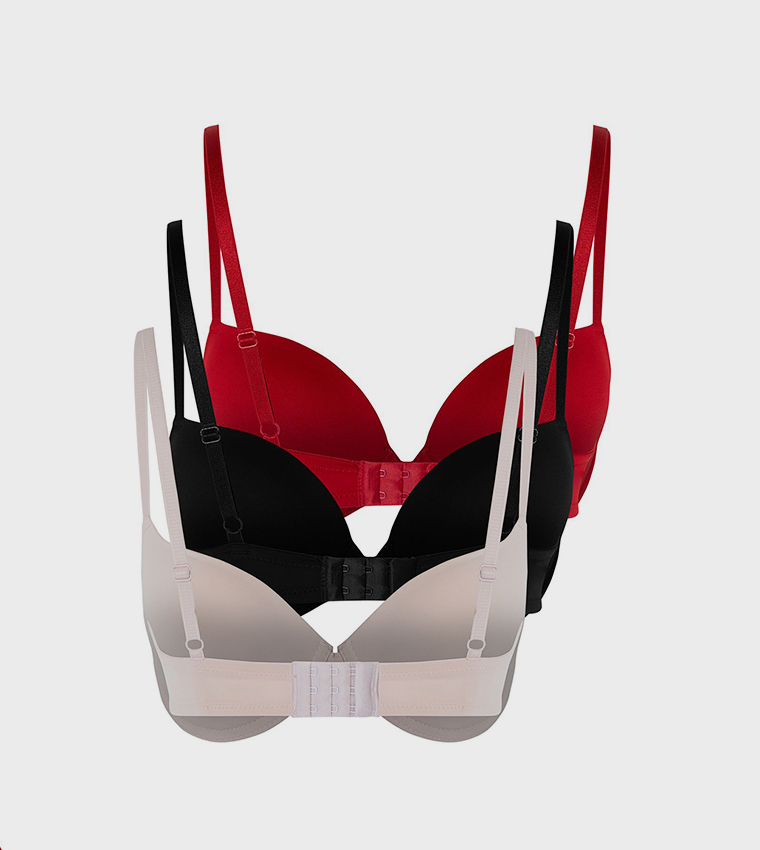 Buy Trendyol Pack Of 3 Fixed Cup Bras In Multiple Colors | 6thStreet UAE