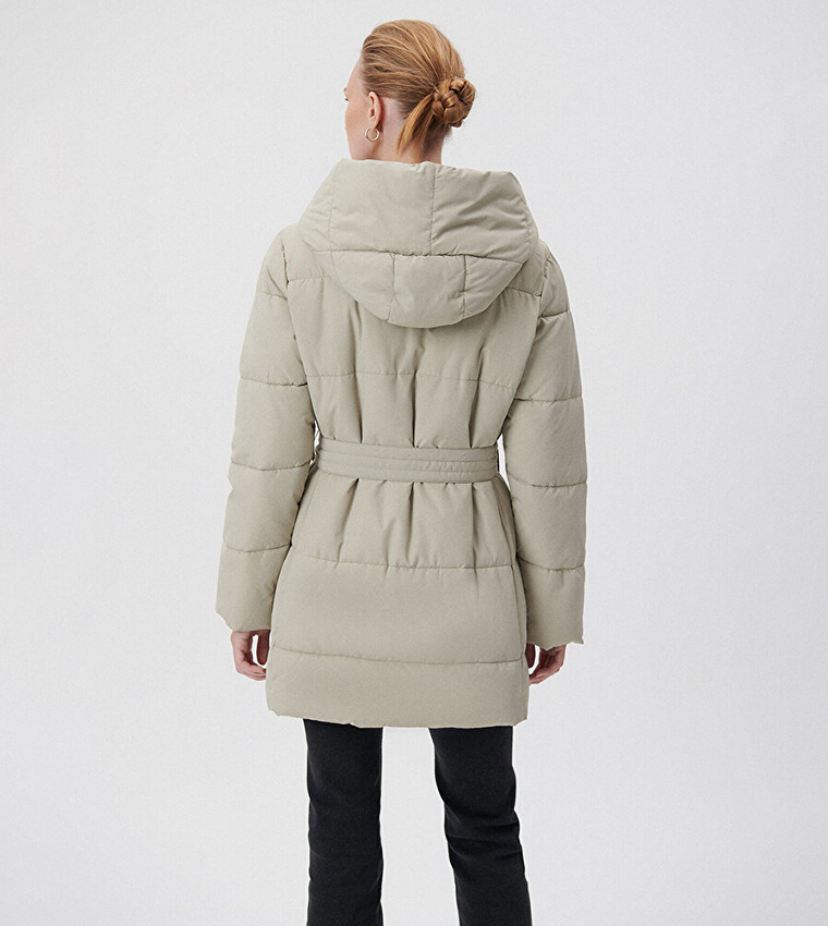 Buy Mavi Solid Hooded Puffer Jacket In Grey | 6thStreet UAE