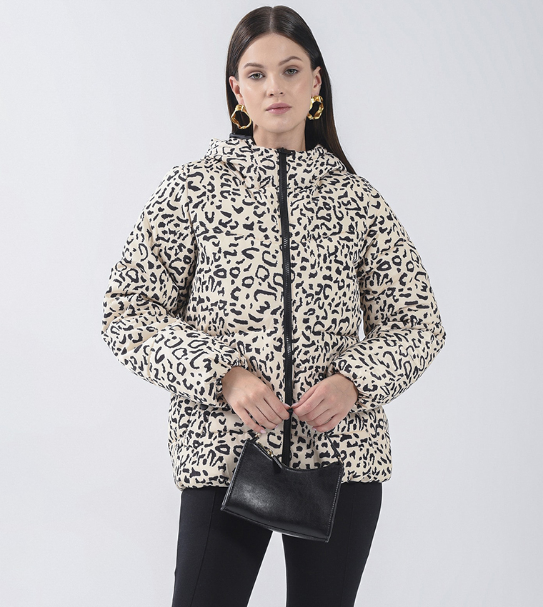 Buy Koton Animal Printed Hooded Puffer Jacket In Multiple Colors ...