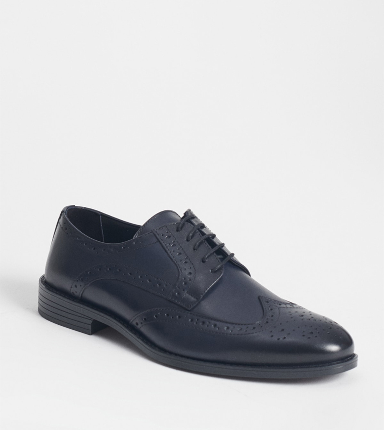 Buy ALTINYILDIZ CLASSICS Solid Lace Up Derby Shoes In NAVY BLUE ...