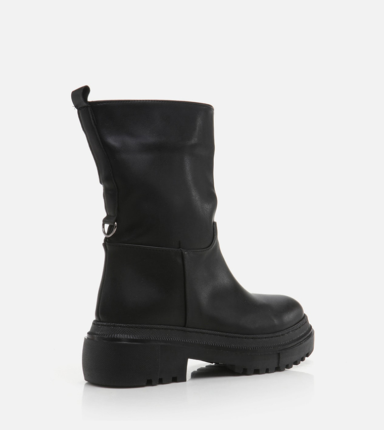 Buy Yaya By Hotiç Outlet Solid Ankle Boots In Black | 6thStreet UAE