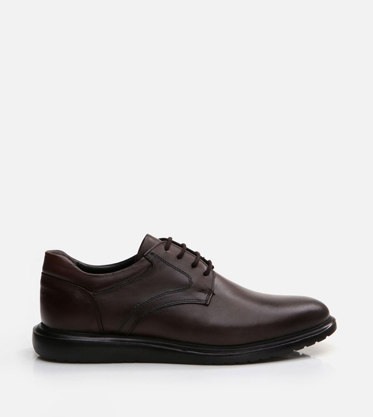 Buy Yaya By Hotiç Genuine Leather Derby Shoes In Brown | 6thStreet Qatar