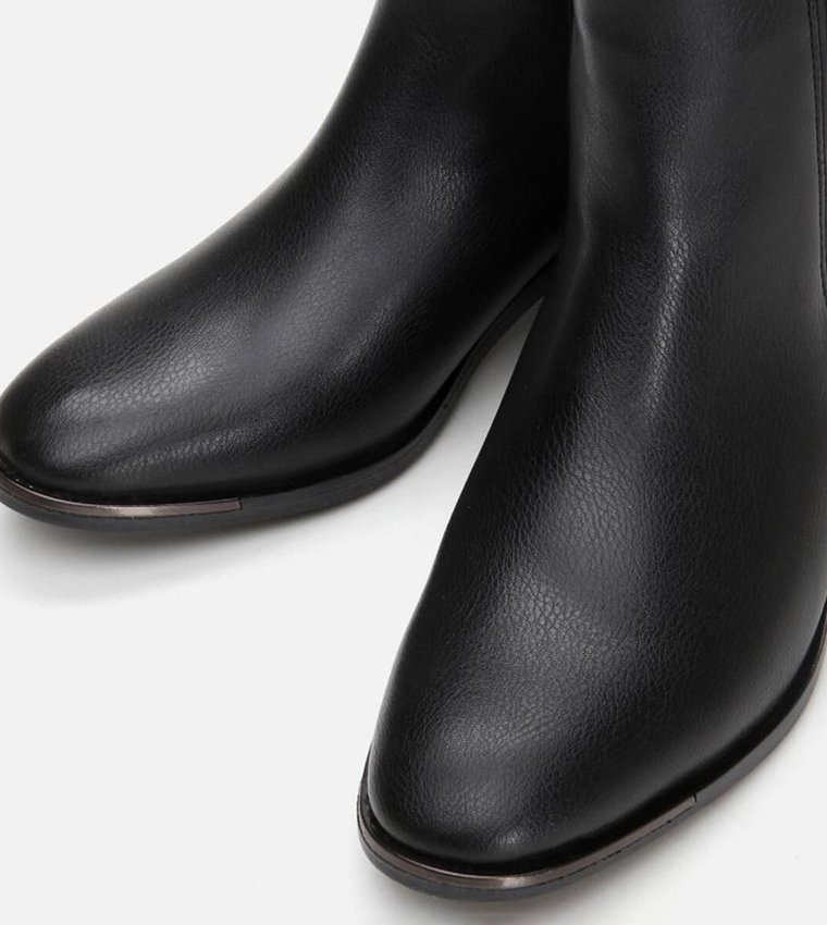 Buy Yaya By Hotiç Textured Chelsea Boots In Black | 6thStreet UAE