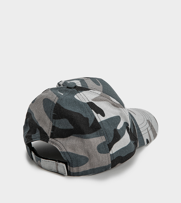Buy Koton Camo Print Baseball Cap In Grey | 6thStreet UAE