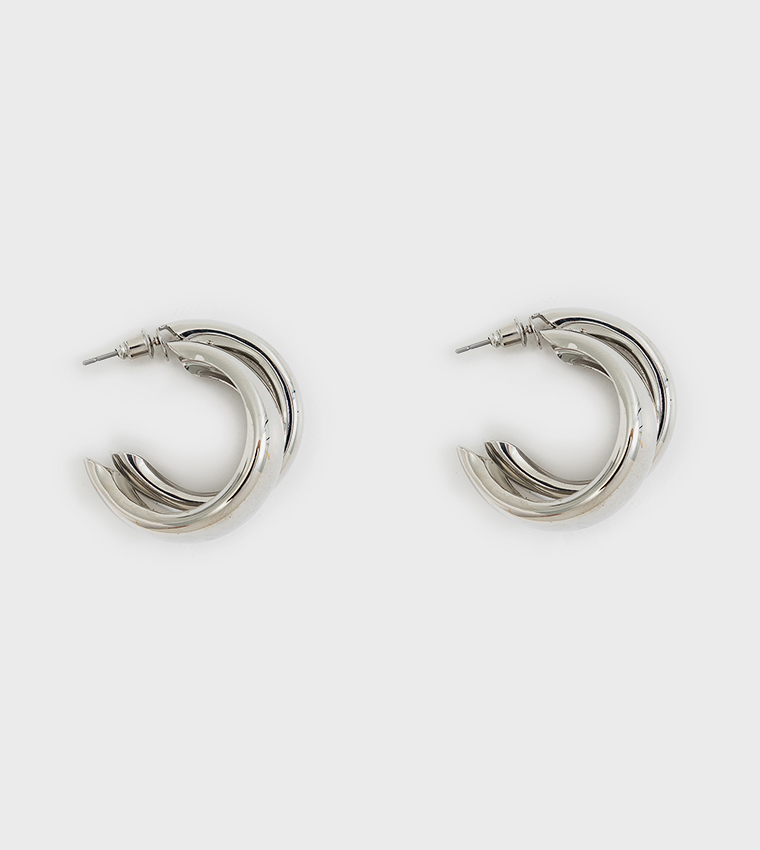 Buy Koton Silver Tone Hoop Earrings In Silver | 6thstreet UAE
