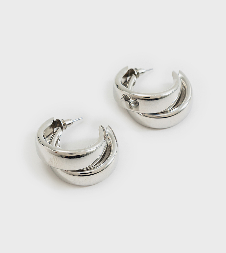 Buy Koton Silver Tone Hoop Earrings In Silver | 6thstreet UAE