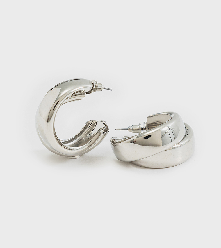 Buy Koton Silver Tone Hoop Earrings In Silver | 6thstreet UAE
