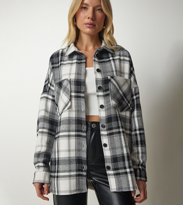 Buy Happiness İstanbul Plaid Oversized Lumberjack Shacket In Multiple ...