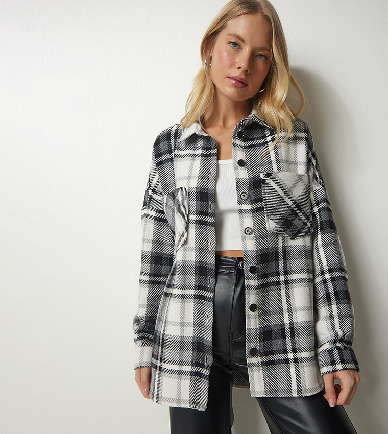 Buy Happiness İstanbul Plaid Oversized Lumberjack Shacket In Multiple ...