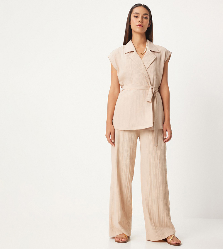 Buy Happiness İstanbul Solid Tunic And Bottom Set In Cream | 6thstreet ...