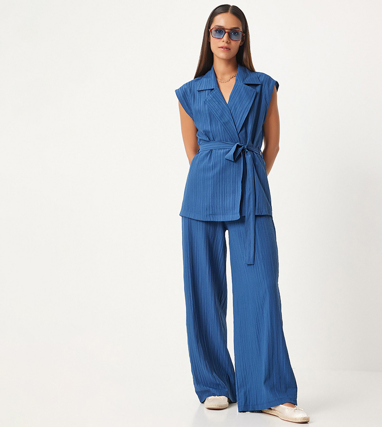 Buy Happiness İstanbul Solid Tunic And Bottom Set In Indigo | 6thStreet ...