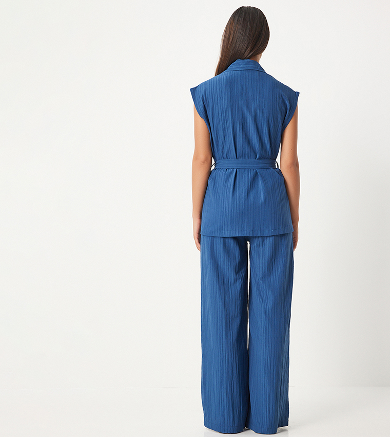 Buy Happiness İstanbul Solid Tunic And Bottom Set In Indigo | 6thStreet ...
