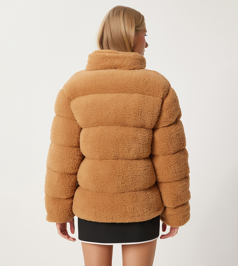 Buy Happiness İstanbul Plush Puffer Jacket In Tan | 6thStreet UAE