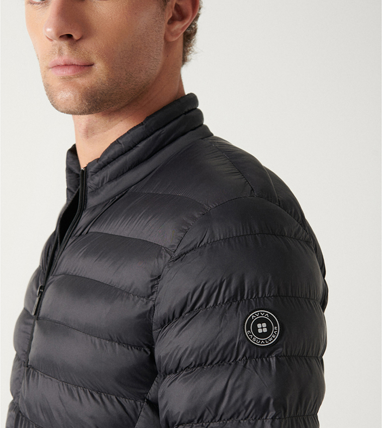 Buy Avva Long Sleeves Windproof Puffer Jacket In Black | 6thStreet Oman