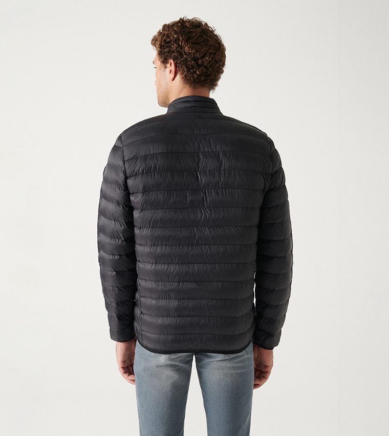 Buy Avva Long Sleeves Windproof Puffer Jacket In Black | 6thStreet Oman