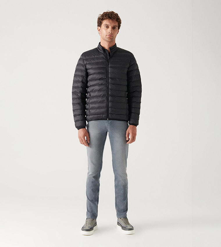Buy Avva Long Sleeves Windproof Puffer Jacket In Black | 6thStreet Oman